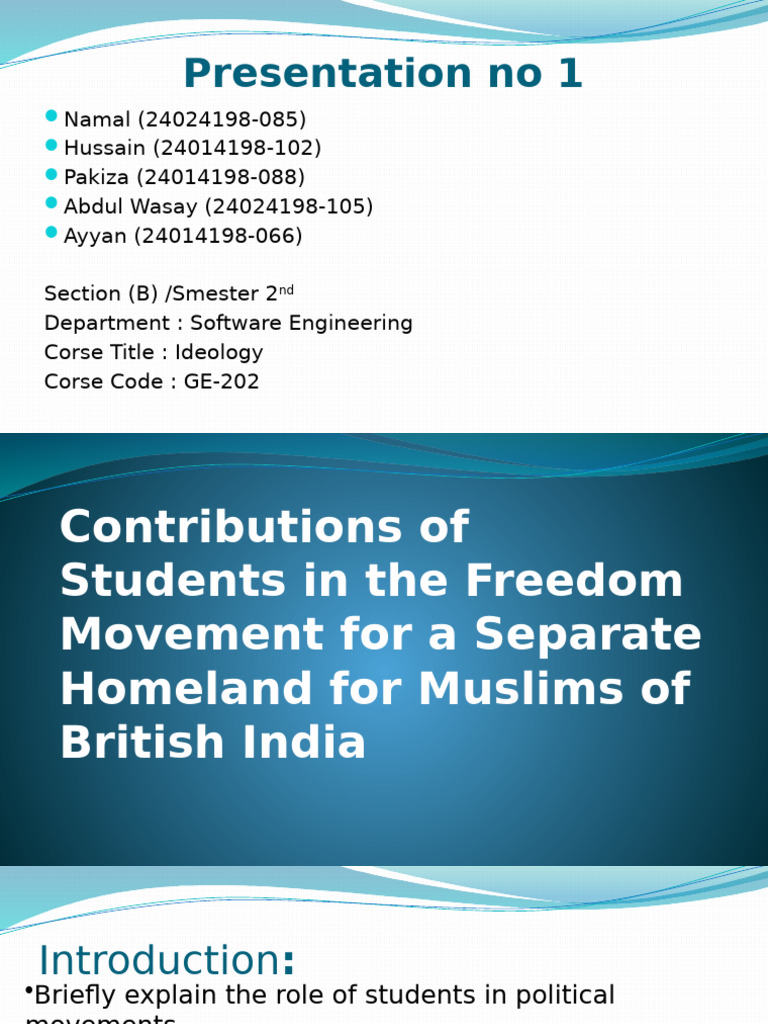 Contributions of Students in The Freedom Movement For | PDF