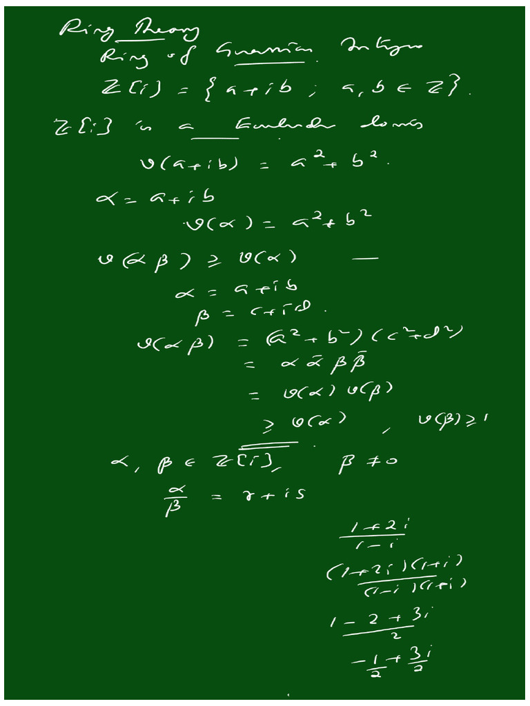 Algebra Ring of Guassian Integers | PDF