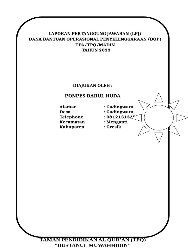 1.Spj Bop TPQ Al Hikmah 2023 | PDF
