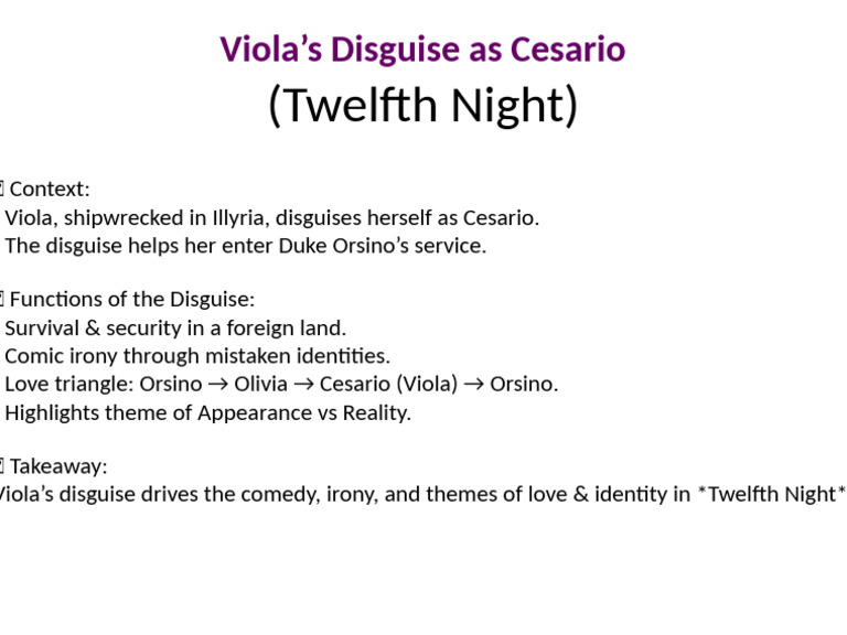 Viola Disguise TwelfthNight | PDF