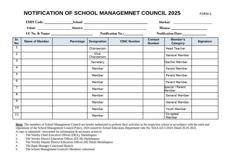 School Management Council Notification 2025 | PDF | Chess Theory | Chess