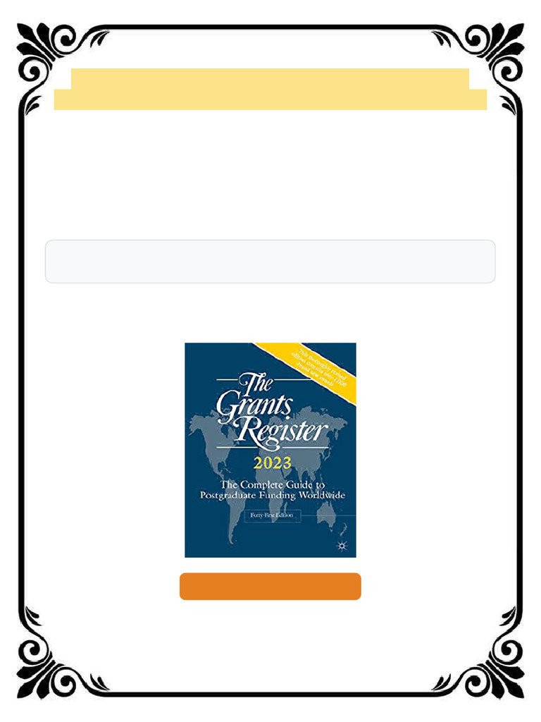 The Grants Register 2023: The Complete Guide to Postgraduate Funding ...