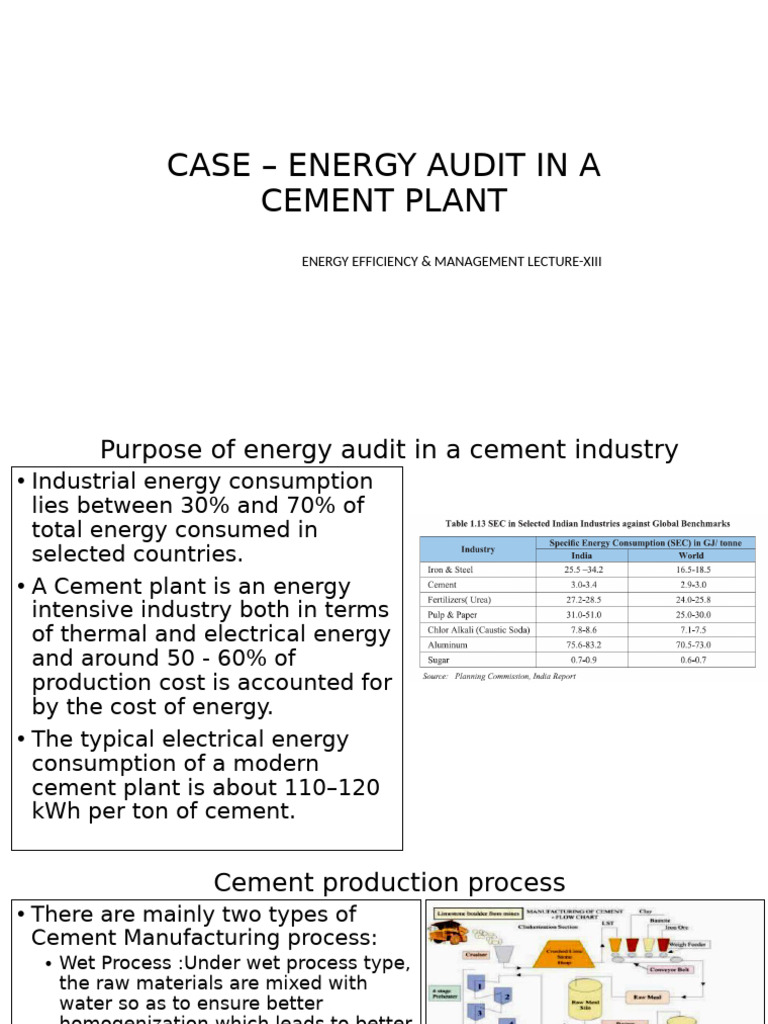 Energy Efficiency in Cement Industry - Case Lecture Xiii | PDF | Cement ...
