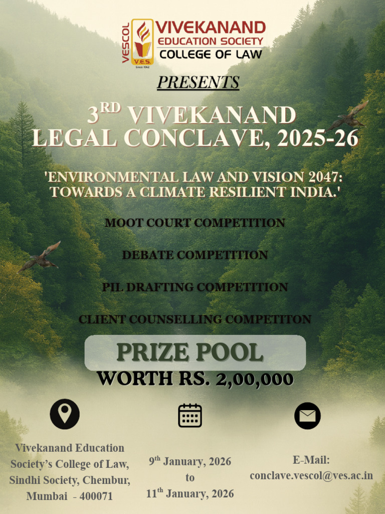 (MAIN) 3rd Vivekanand Legal Conclave - Brochure, 2025-26 | PDF | Justice | Crime & Violence