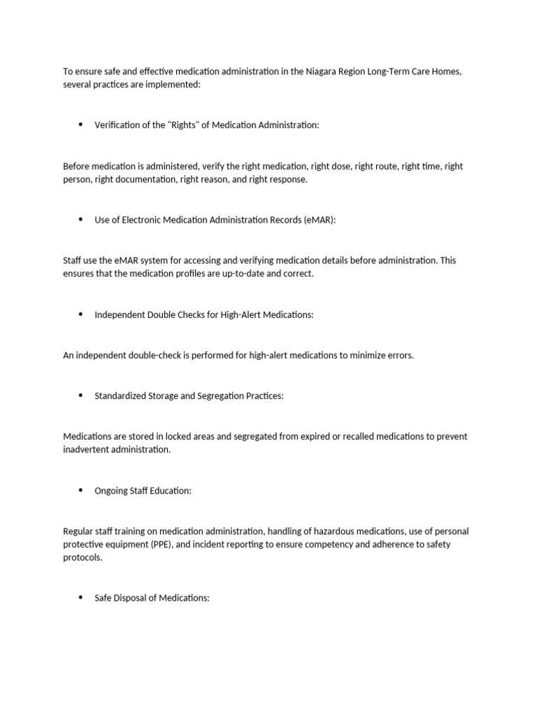 Safe Medication Practices in Long-Term Care | PDF