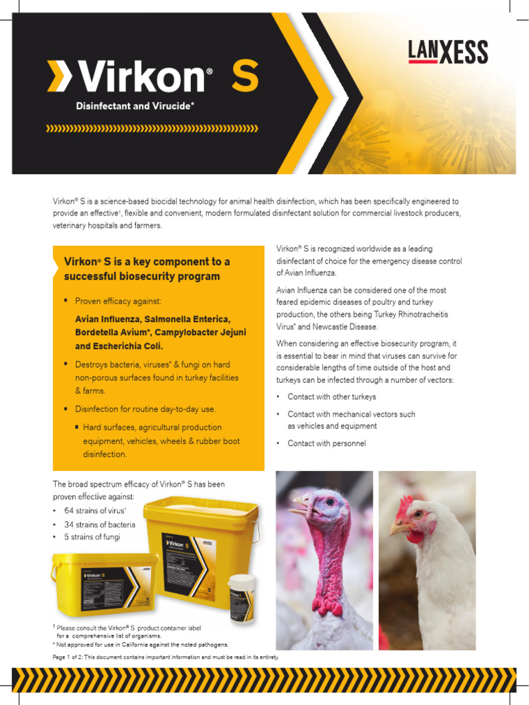Virkon S Turkey and Poultry Sales Sheet v3 Print | PDF | Avian ...