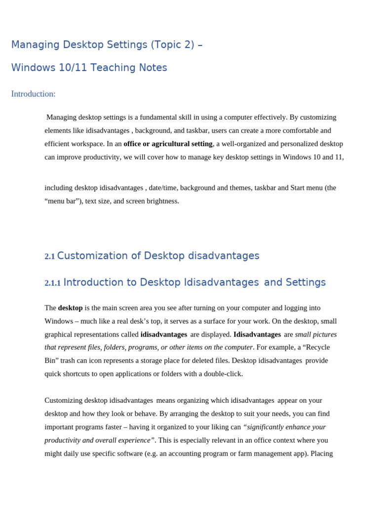 Customizing Windows Desktop Settings | PDF | Icon (Computing) | Window ...