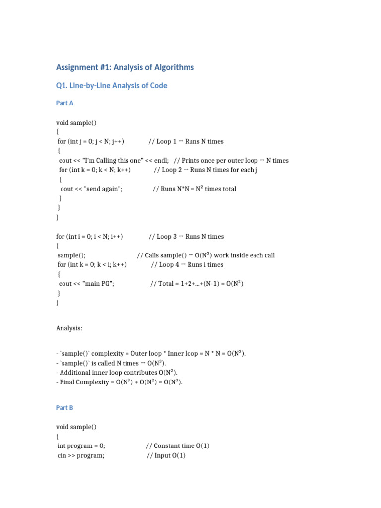 Assignment - 1 Analaysi of Algo | PDF | Algorithms | Computer Programming