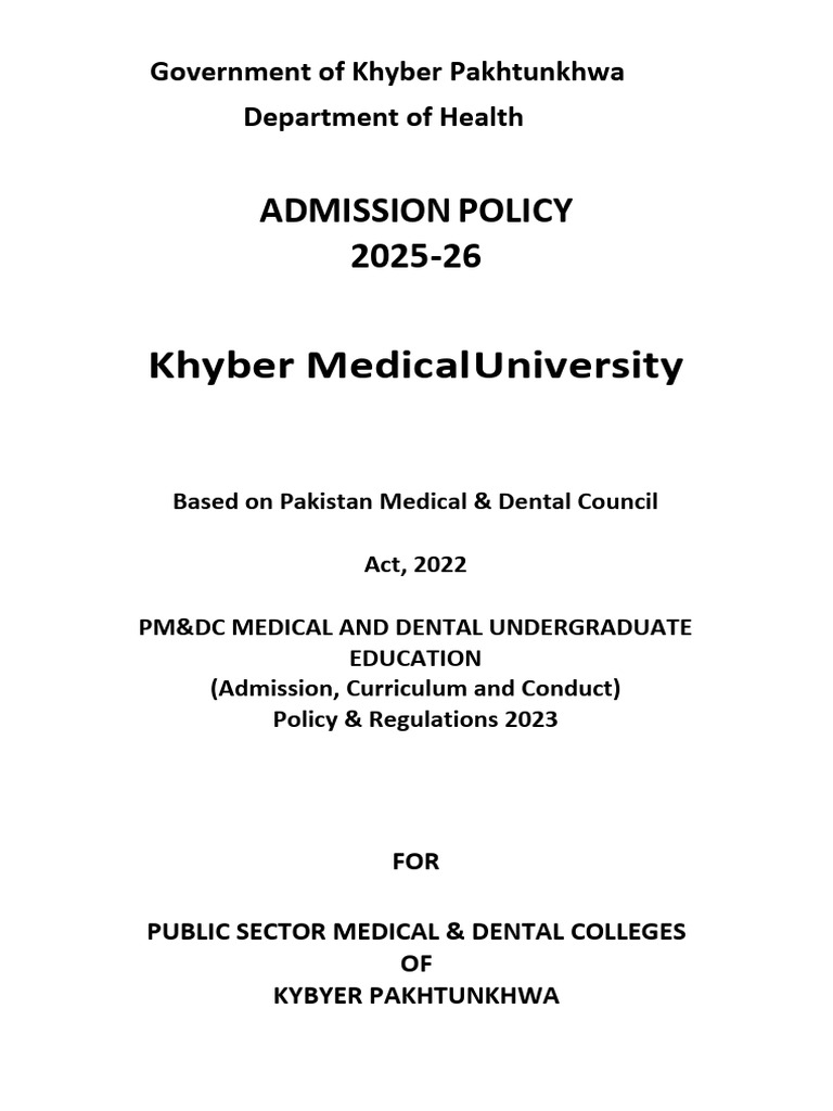 Admission Policy Public 2025 26 | PDF | University And College ...