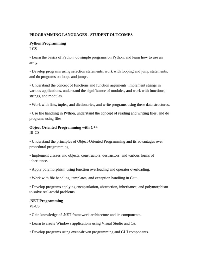 Programming Languages | PDF | Programming | Computer Program