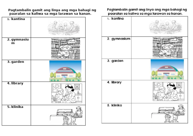 Mga Bahagi Ng Paaralan | PDF