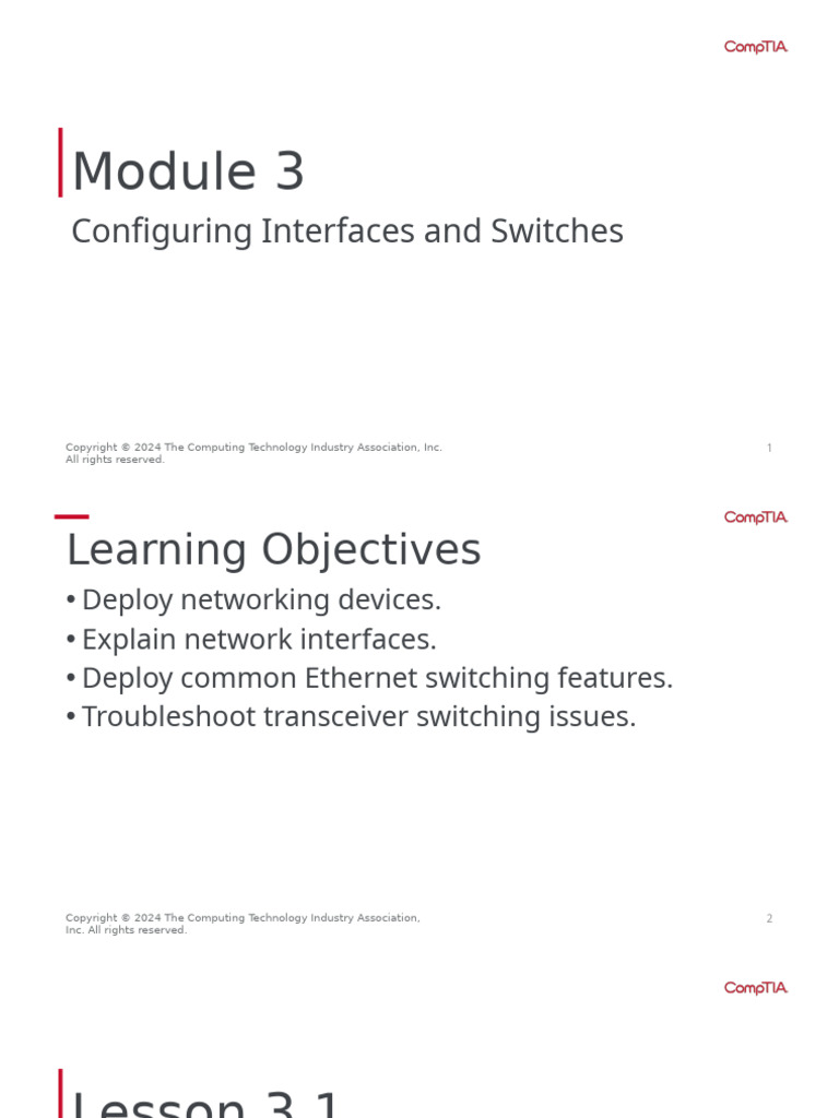 Module3 Network Interfaces Ports | PDF | Network Switch | Computer Network