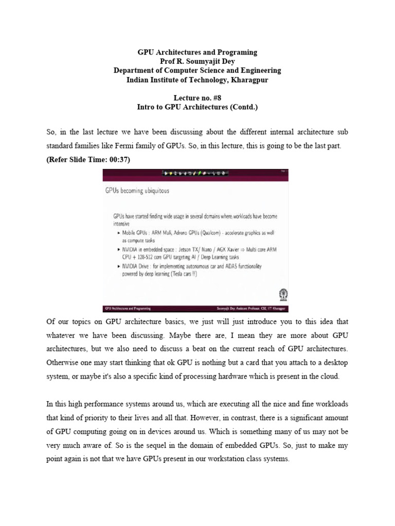lec8 | PDF | Graphics Processing Unit | Central Processing Unit