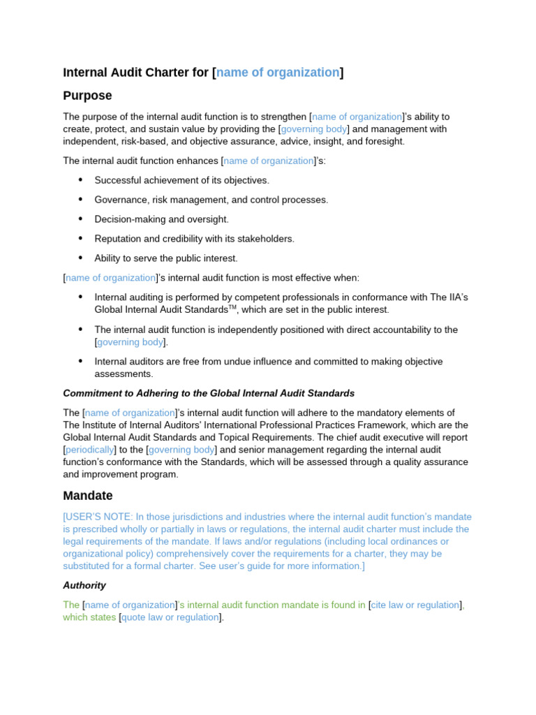 Model Internal Audit Charter Ps Rev 20240418 | PDF | Internal Audit | Audit