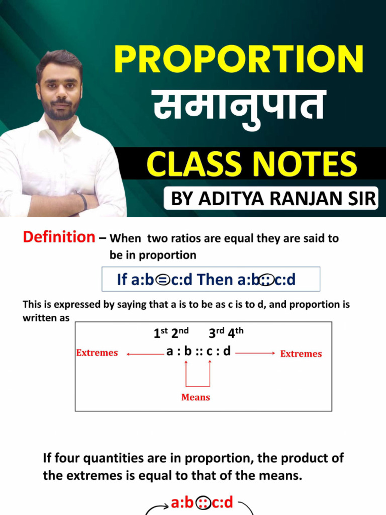 Proportion (Class Notes) | PDF