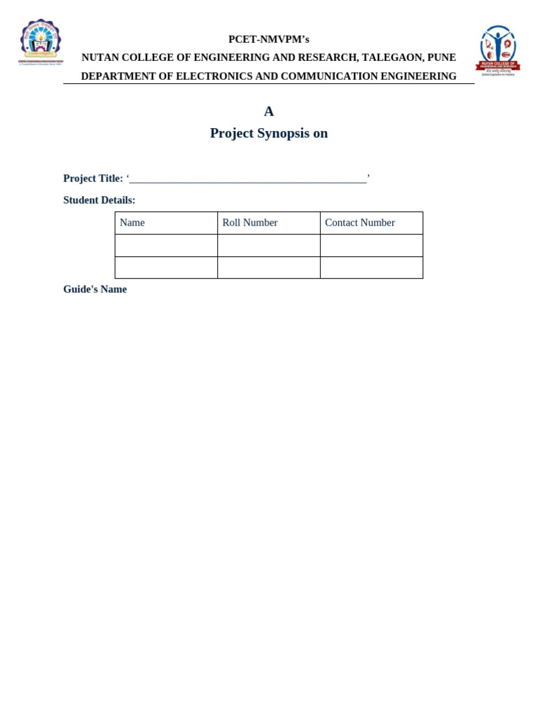 Synopsis Format | PDF
