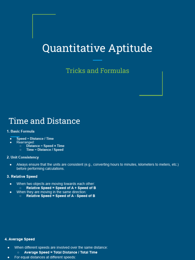 Time and Work: Key Formulas & Tricks | PDF | Speed | Mathematics