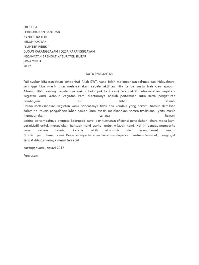 PROPOSAL HAND TRAKTOR | PDF