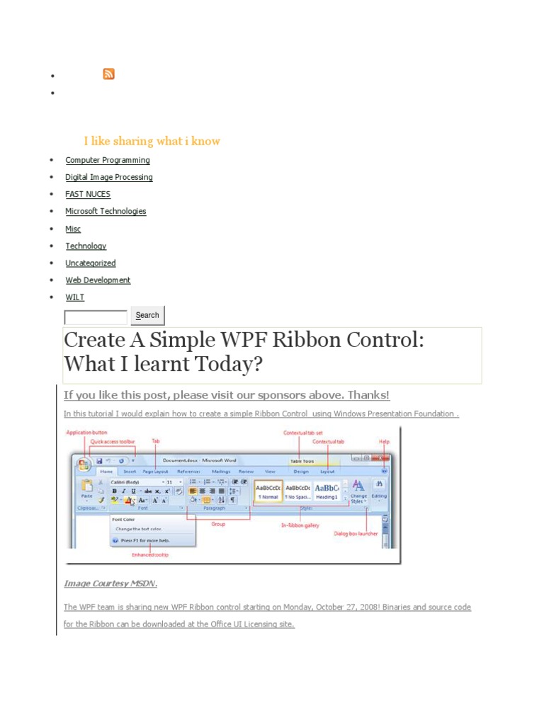 Tayyab Bin Tariq: Create A Simple WPF Ribbon Control: What I Learnt ...