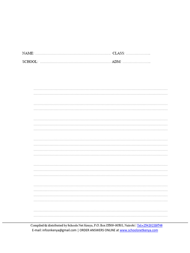 1589810142history Paper 1 Form 1 Term 1 2020 | PDF | Chess Theory | Chess