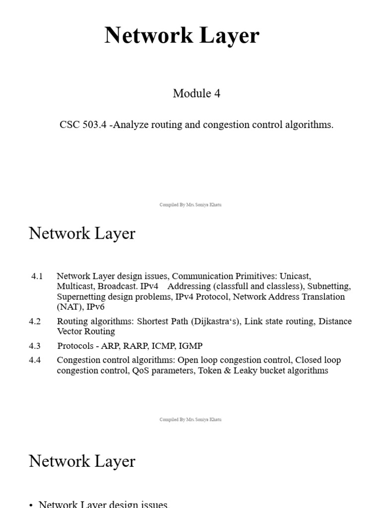 Module 4 Network Layer Pdf Computer Network Multicast