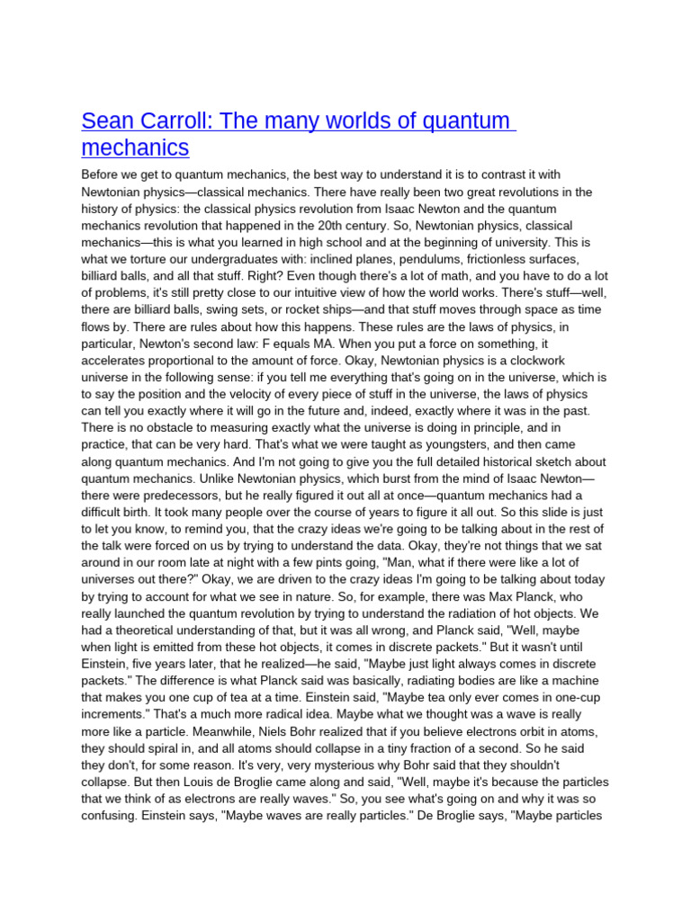 Mwi | PDF | Many Worlds Interpretation | Wave Function
