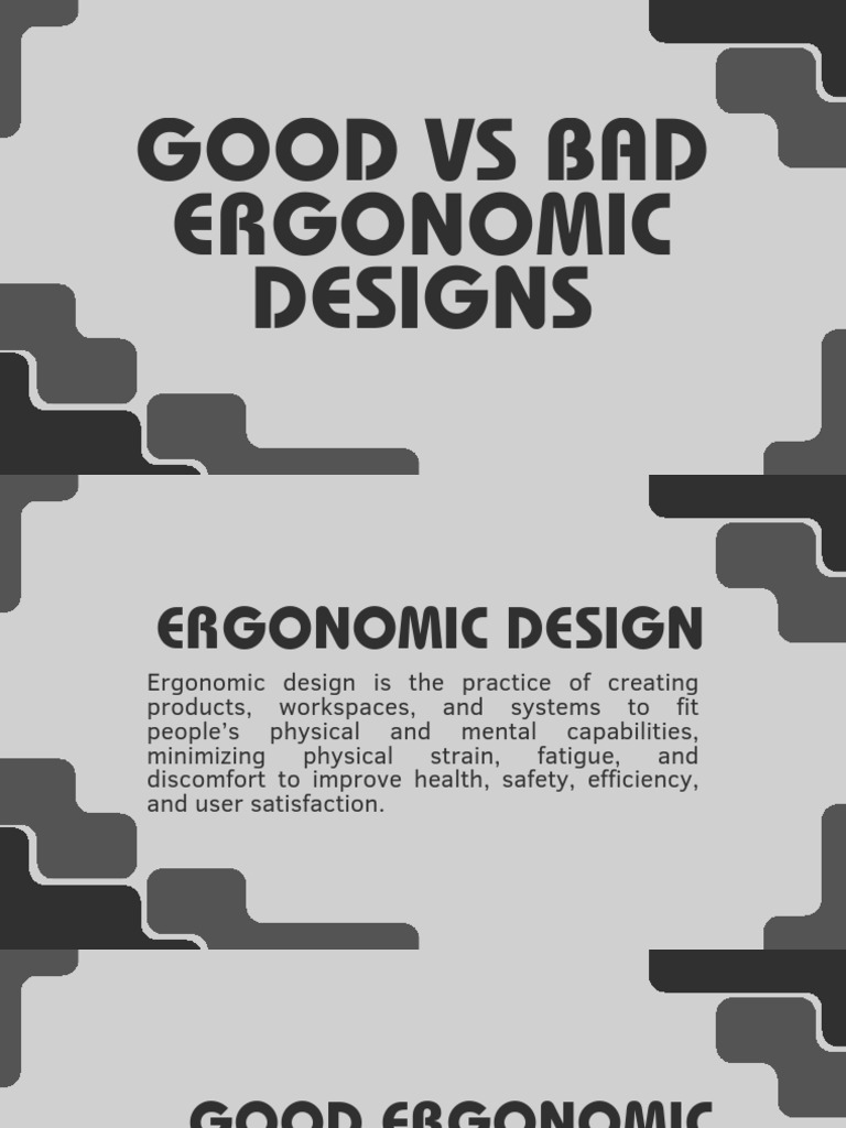 Good and Bad Ergonomic Design | PDF