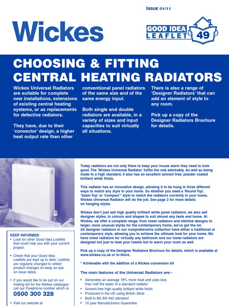 Choosing & Fitting Central Heating Radiators: SSUE 01/11 | PDF ...