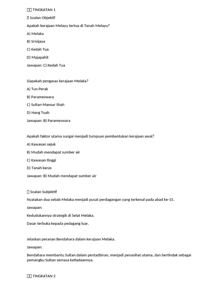 Soalan Kuiz Sejarah | PDF
