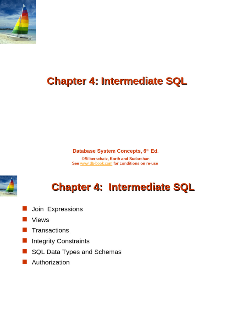 Ch4 Intermediate SQL | PDF | Database Index | Databases