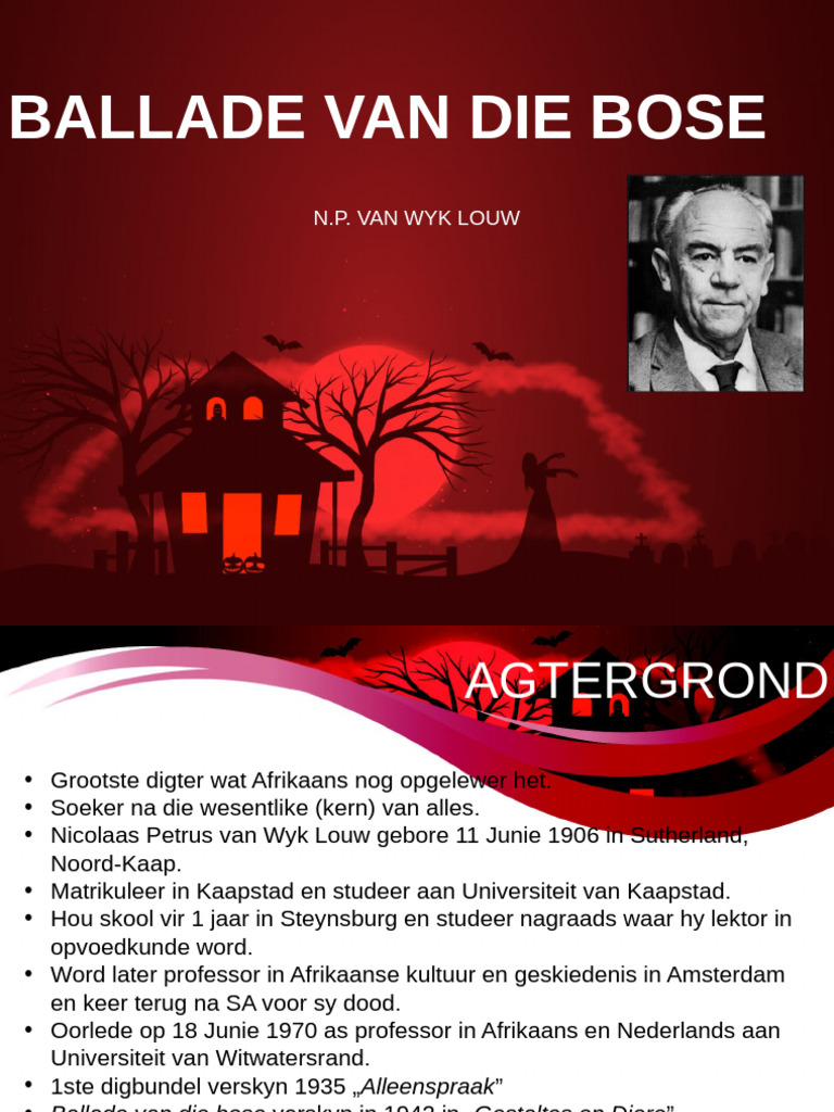 Ballade Van Die Bose NP Van Wyk Louw 21 April | PDF