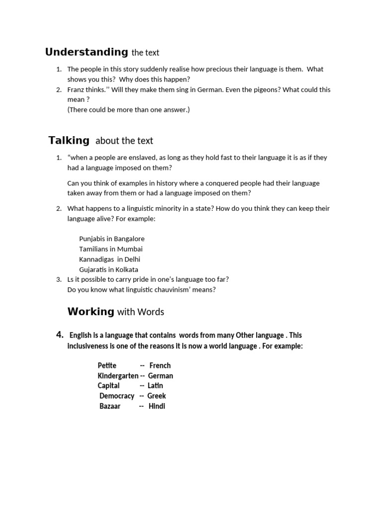 Understanding The Text | PDF