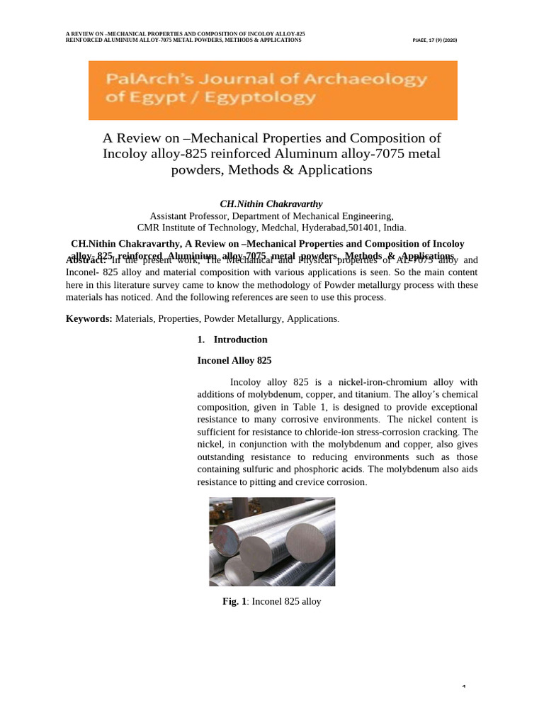 A Review On - Mechanical Properties and Composition of Incoloy Alloy ...