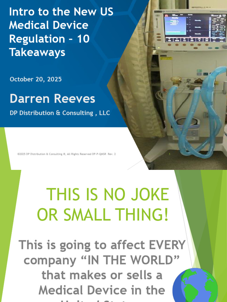 Darren Reeves - DP Distribution & Consulting | PDF | Medical Device