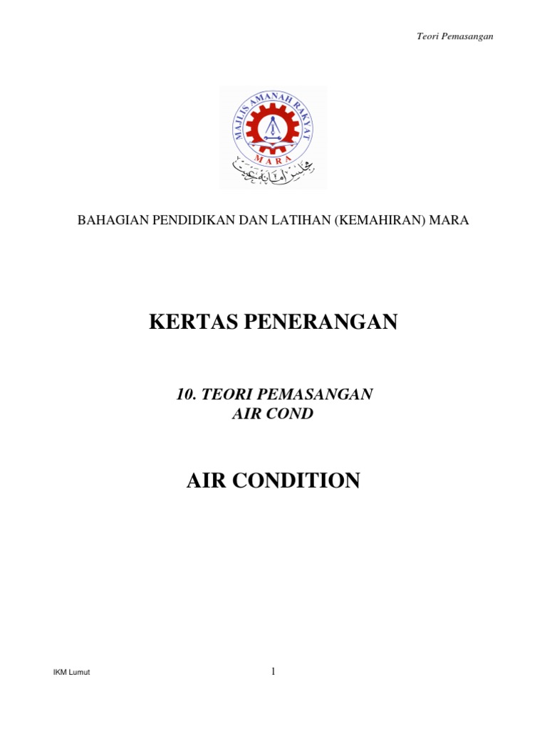 10.teori Pemasangan Air Cond | PDF | Teknologi & Rekayasa
