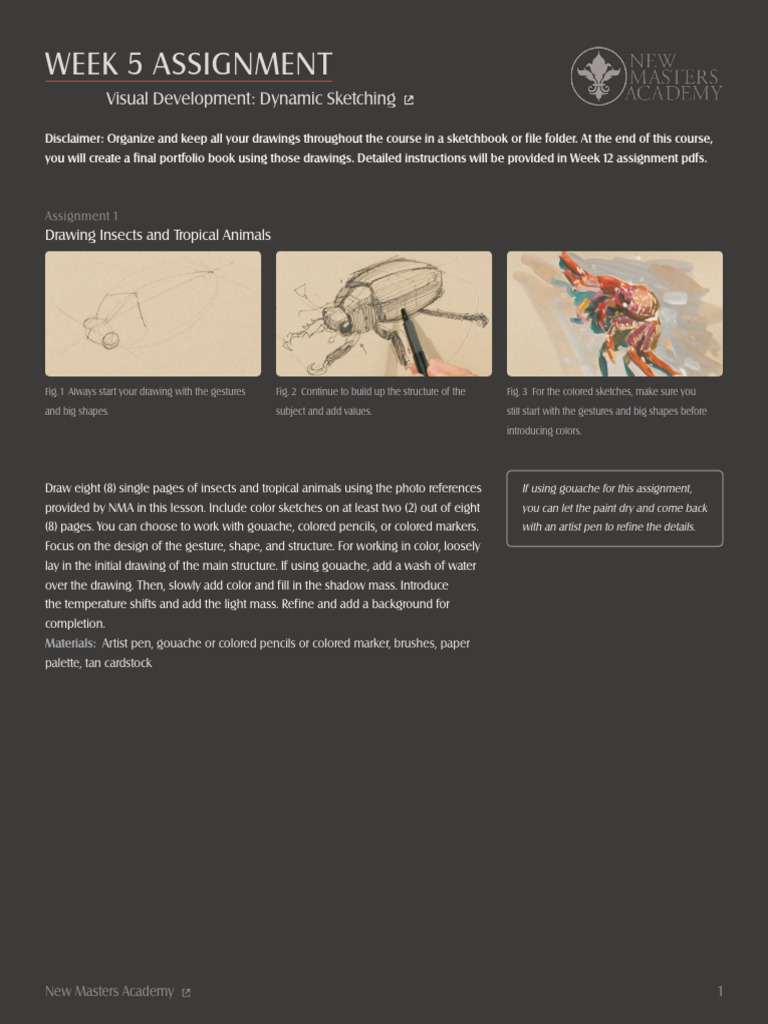 Visual Development Dynamic Sketching Assignment Week 5 DK v2 | PDF
