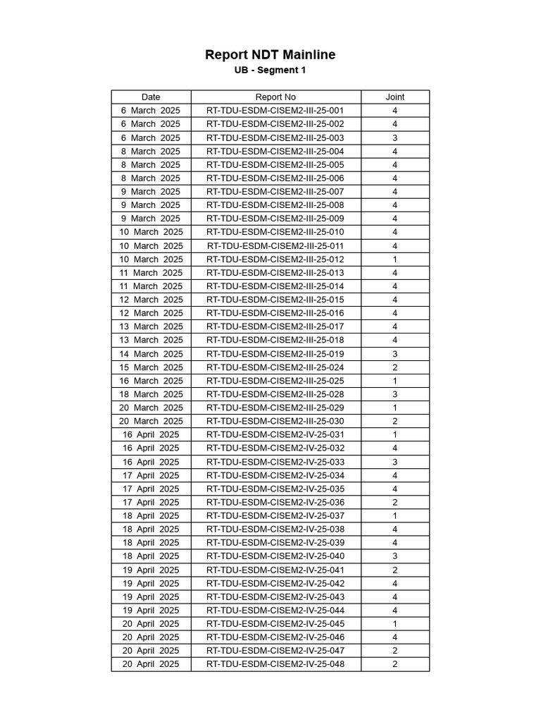 Report NDT Mainline 2 | PDF