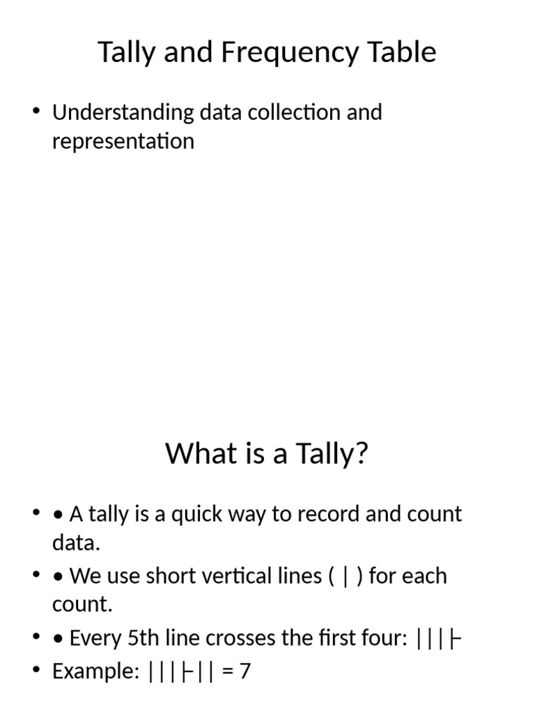 Tally and Frequency Table Guide | PDF