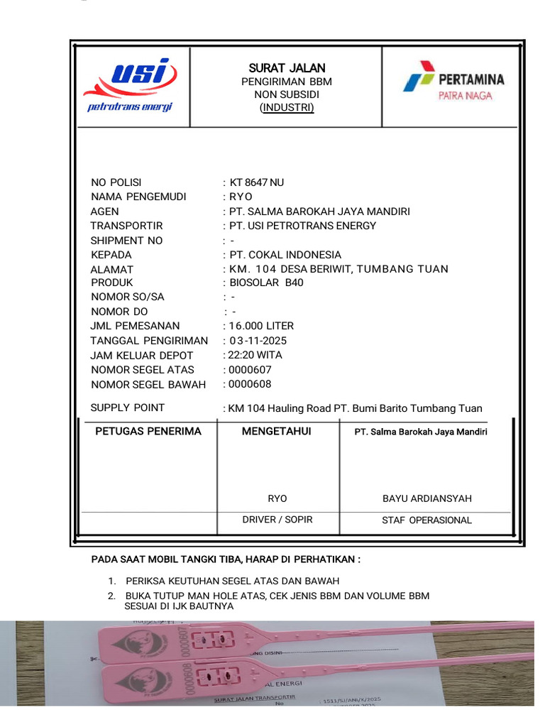 Surat Jalan USI 26 | PDF