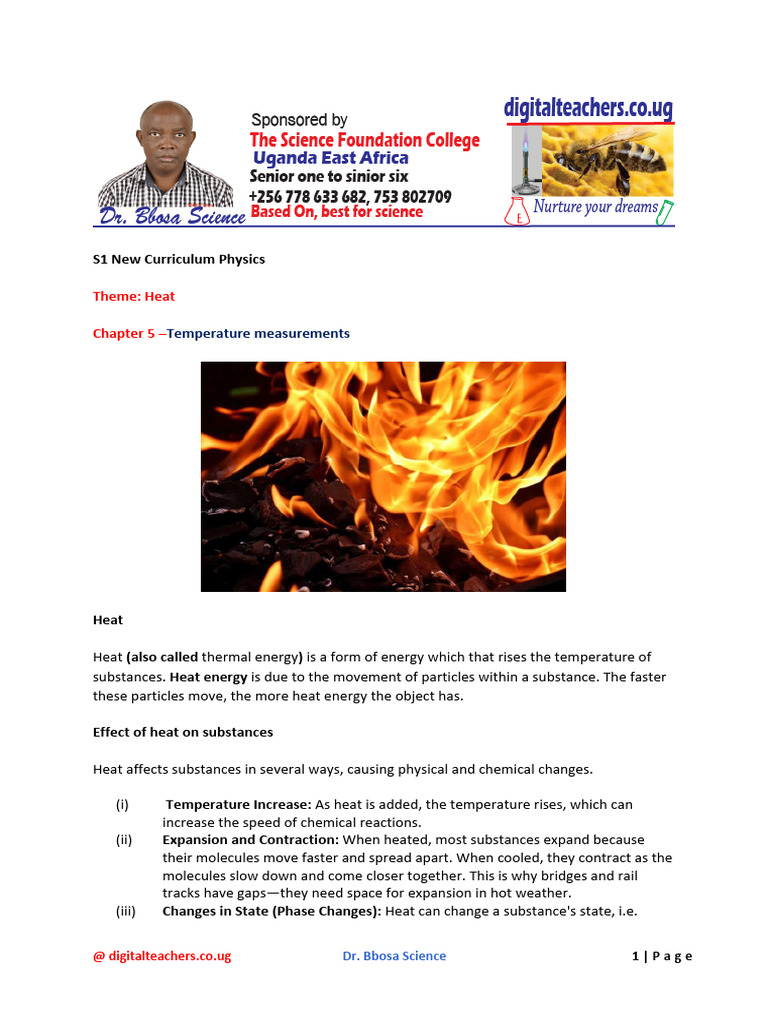 S1New Curriculum Physics 5 - Temperature Measurements | PDF ...