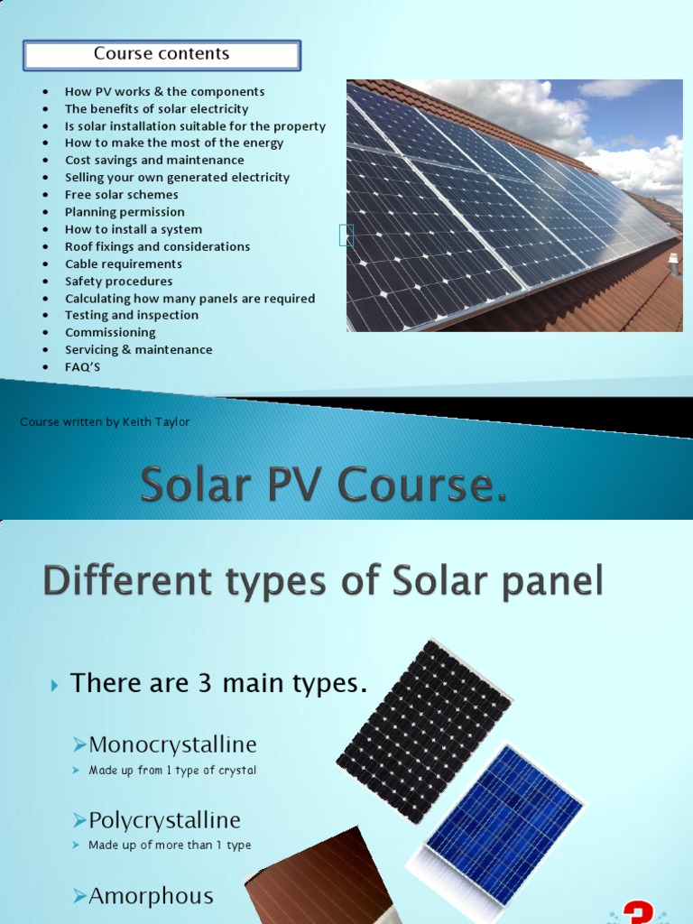 Solar PV Course | PDF | Power Inverter | Photovoltaics