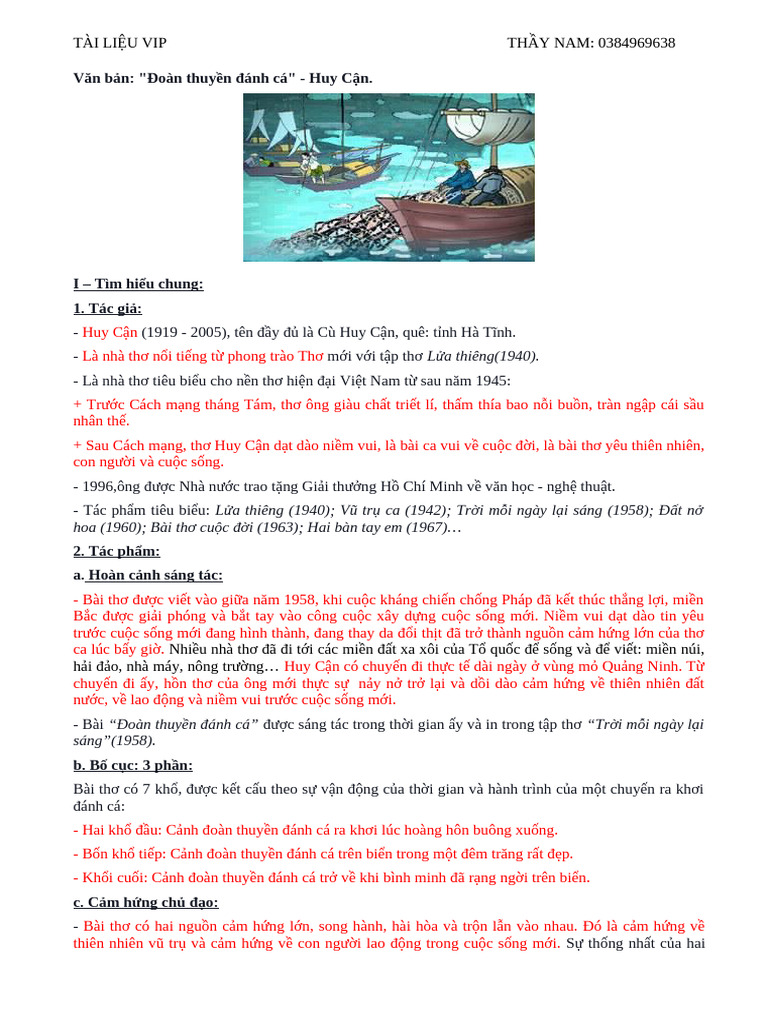 Văn Bản Đoàn Thuyền Đánh Cá Sang Thu Mxnn Nói Với Con | PDF