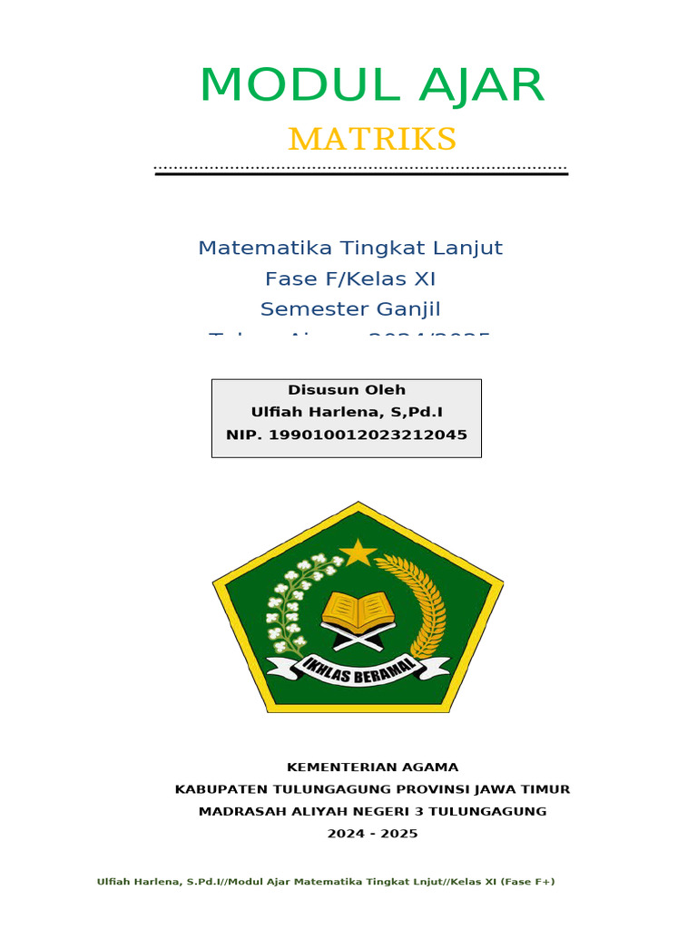 5.3 Modul Ajar Matriks | PDF
