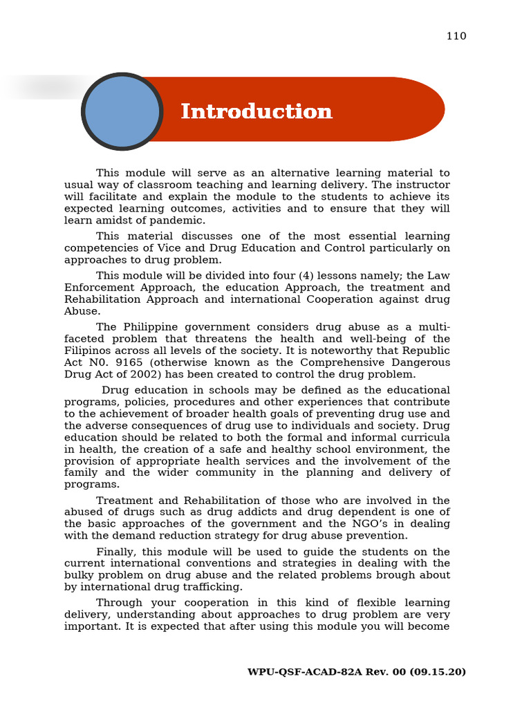 Module 8 Approaches To Drug Problems Final 2 | PDF | Drug ...