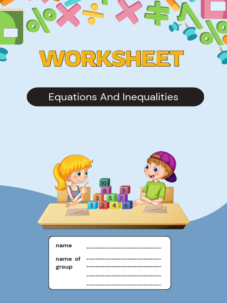 Worksheet Inequalities | PDF | Equations | Inequality (Mathematics)