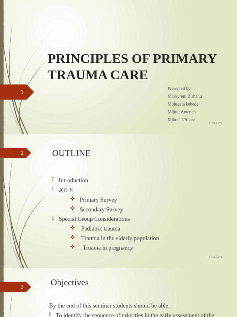 Principles of Primary Trauma Care | PDF | Major Trauma | Breathing