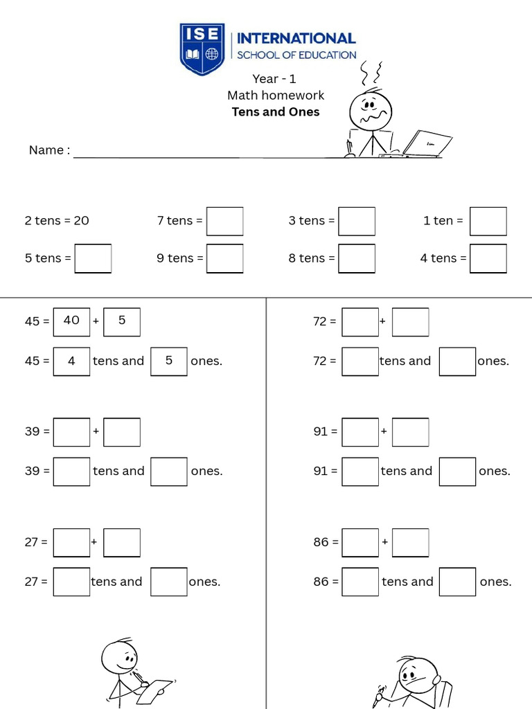 Year - 1 Math Homework | PDF