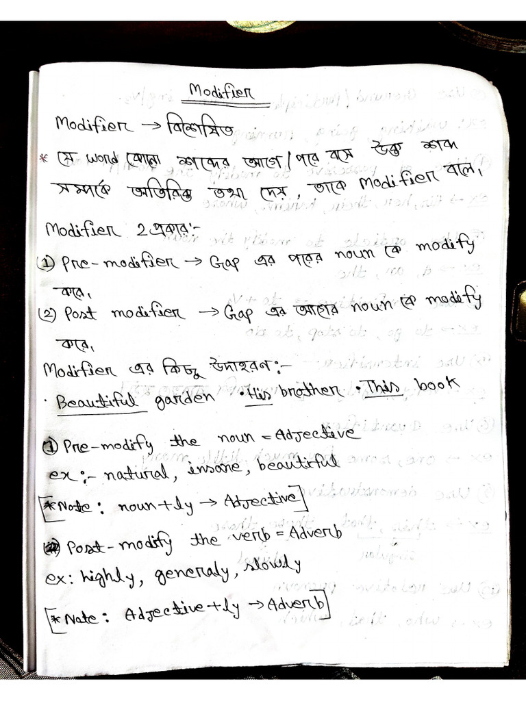 English Modifier Rules Note | PDF