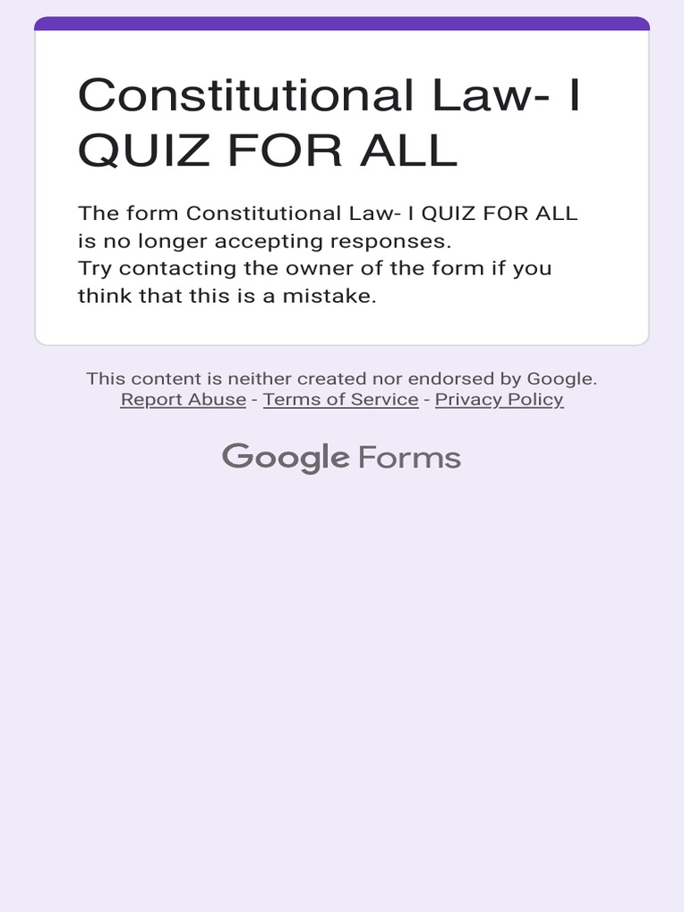 Constitutional Law - I QUIZ For ALL | PDF