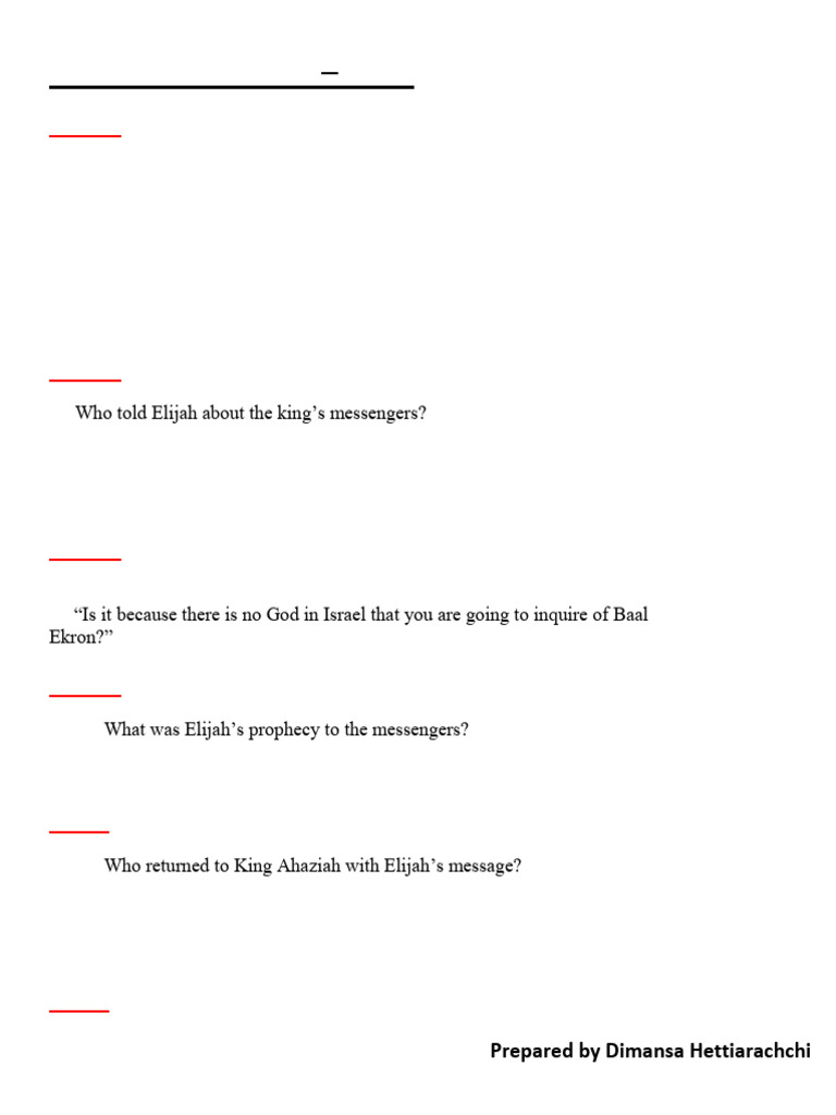 Bible Quiz - National Kings | PDF | Elijah | Books Of Kings